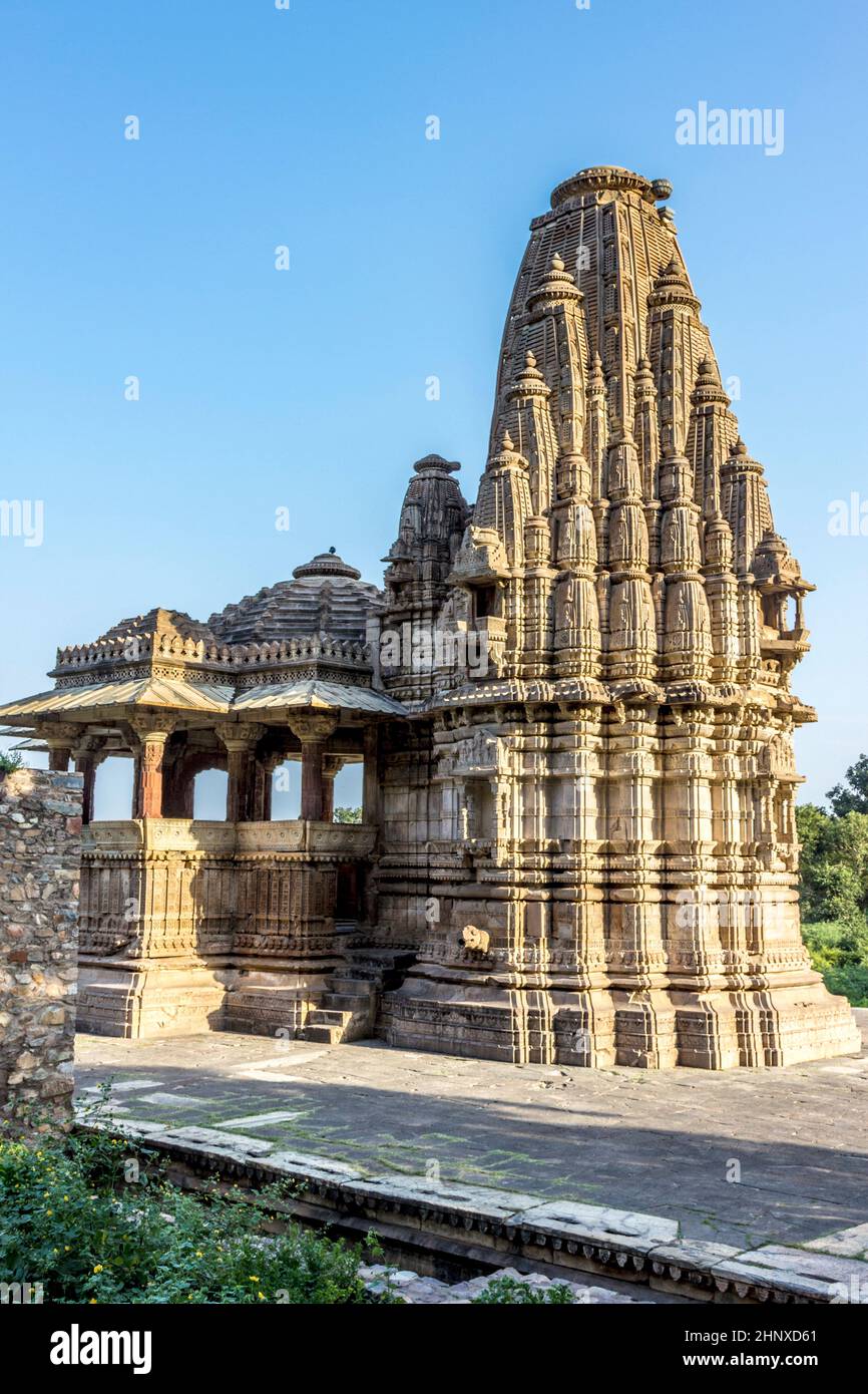 old Bhangarh Fort in India under blue sky Stock Photo - Alamy