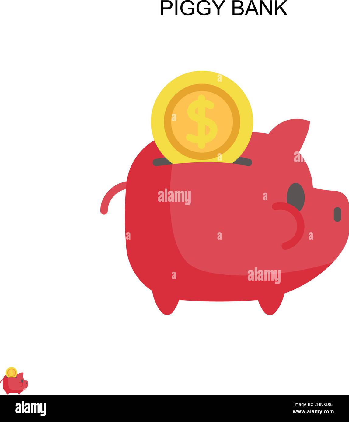 Piggy bank Simple vector icon. Illustration symbol design template for ...