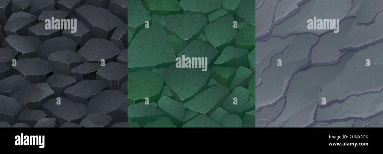 Stone ground and rocks surface texture for game background. Vector ...
