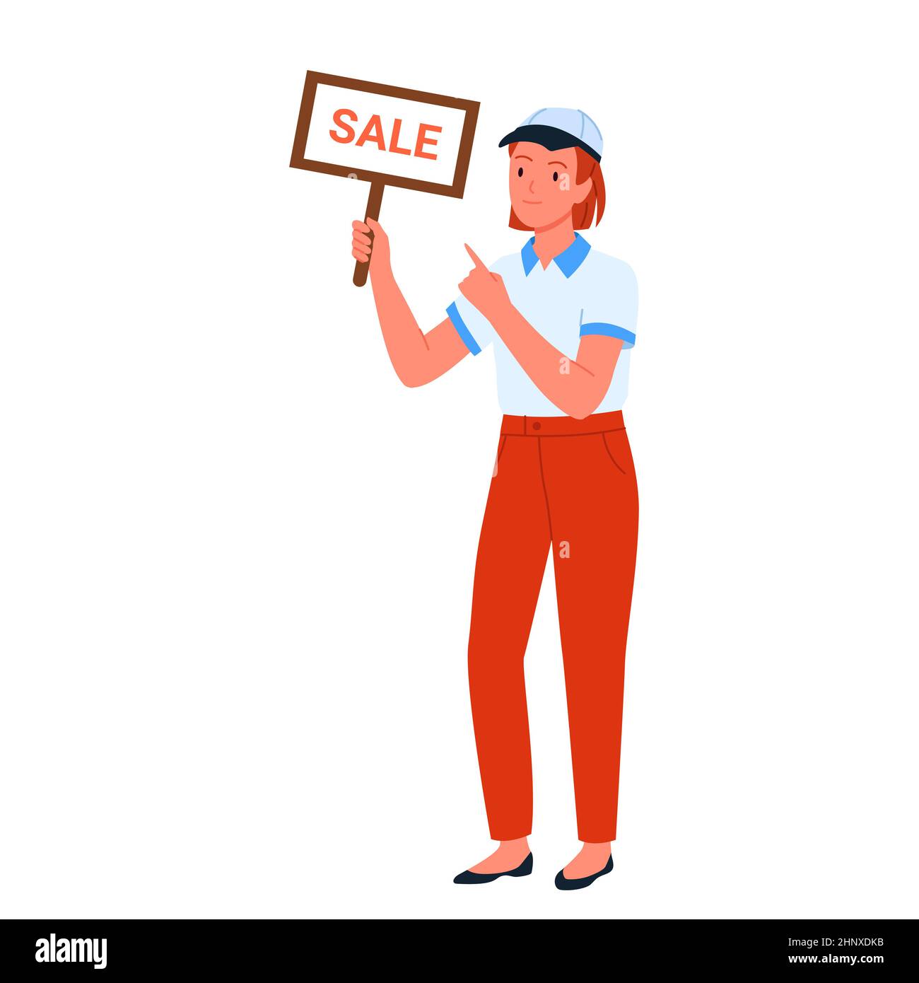 Seller woman customer basket Stock Vector Images - Alamy