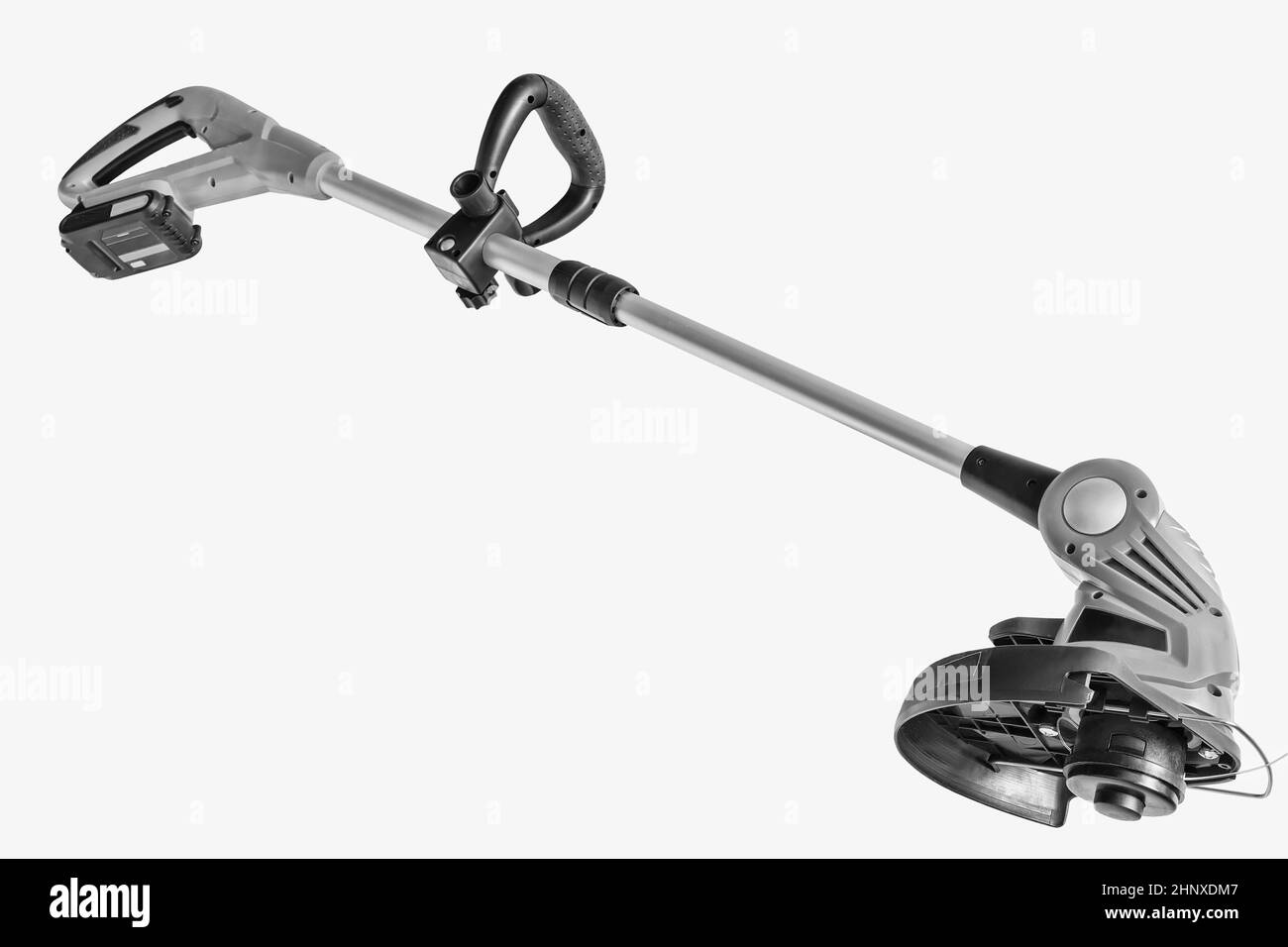 Electric lawn mower cutting Black and White Stock Photos & Images - Alamy