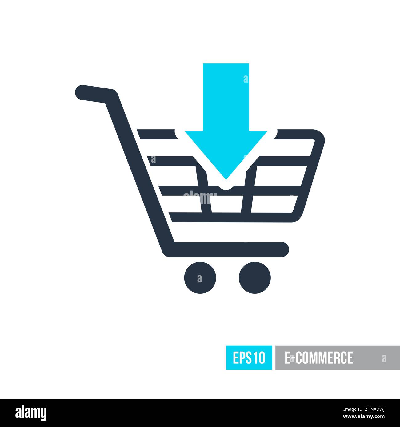 Shopping cart with an arrow icon. E-commerce sign. Graph symbol for ...