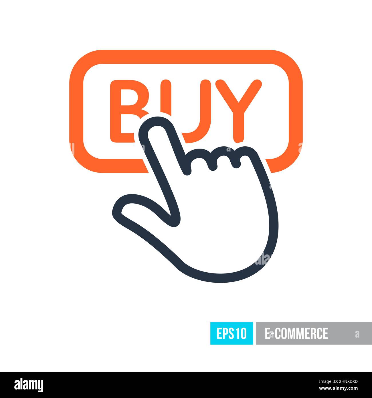 Finger pointing to buy sign icon. E-commerce sign. Graph symbol for ...