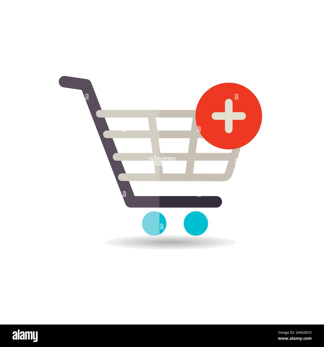Shopping cart icon with plus. Add from cart. E-commerce sign. Graph ...