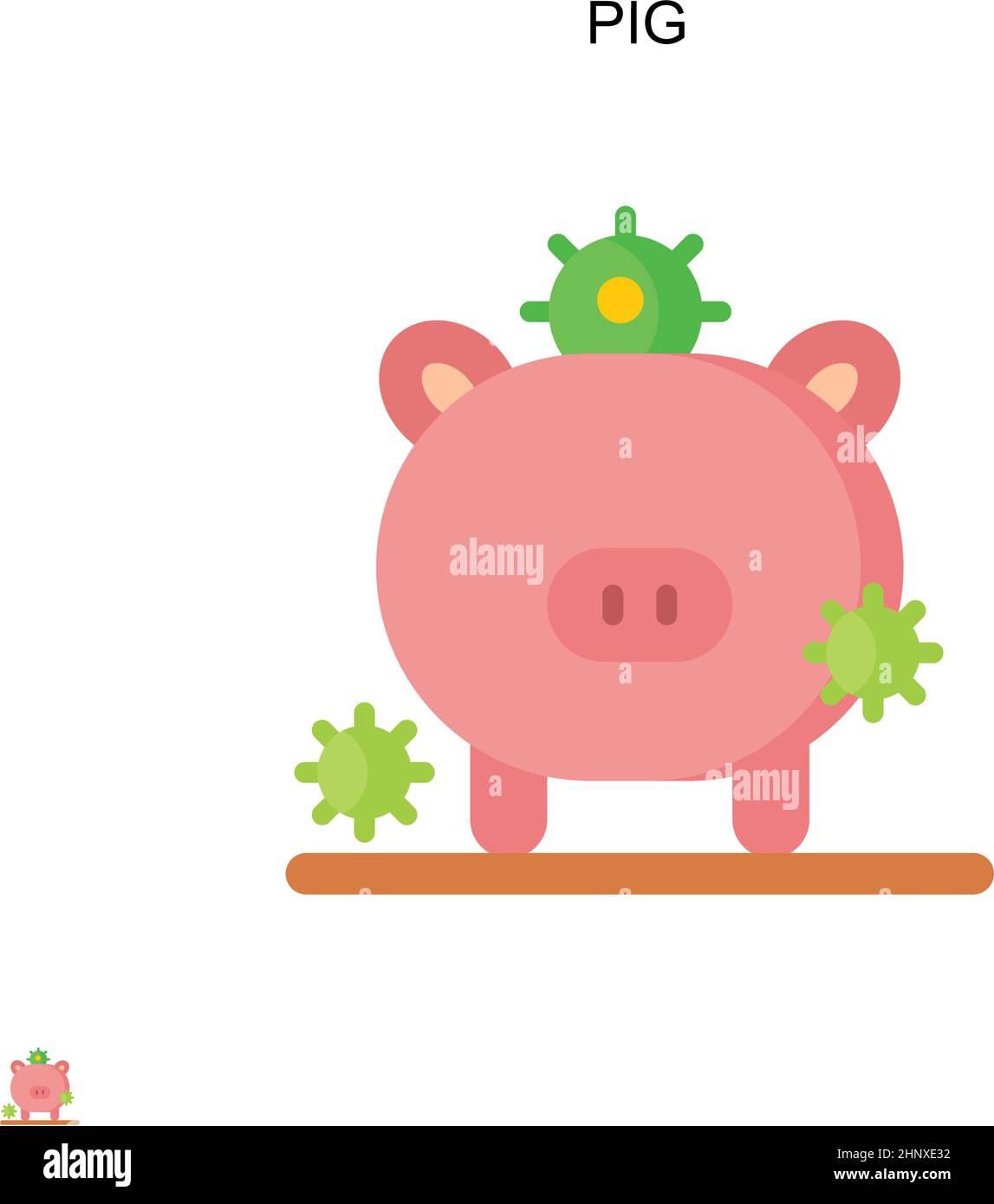 Pig Simple vector icon. Illustration symbol design template for web ...