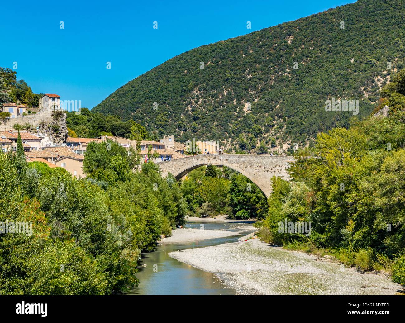 The Nyons Bridge is a medieval bridge over the river Eygues in Nyons in ...