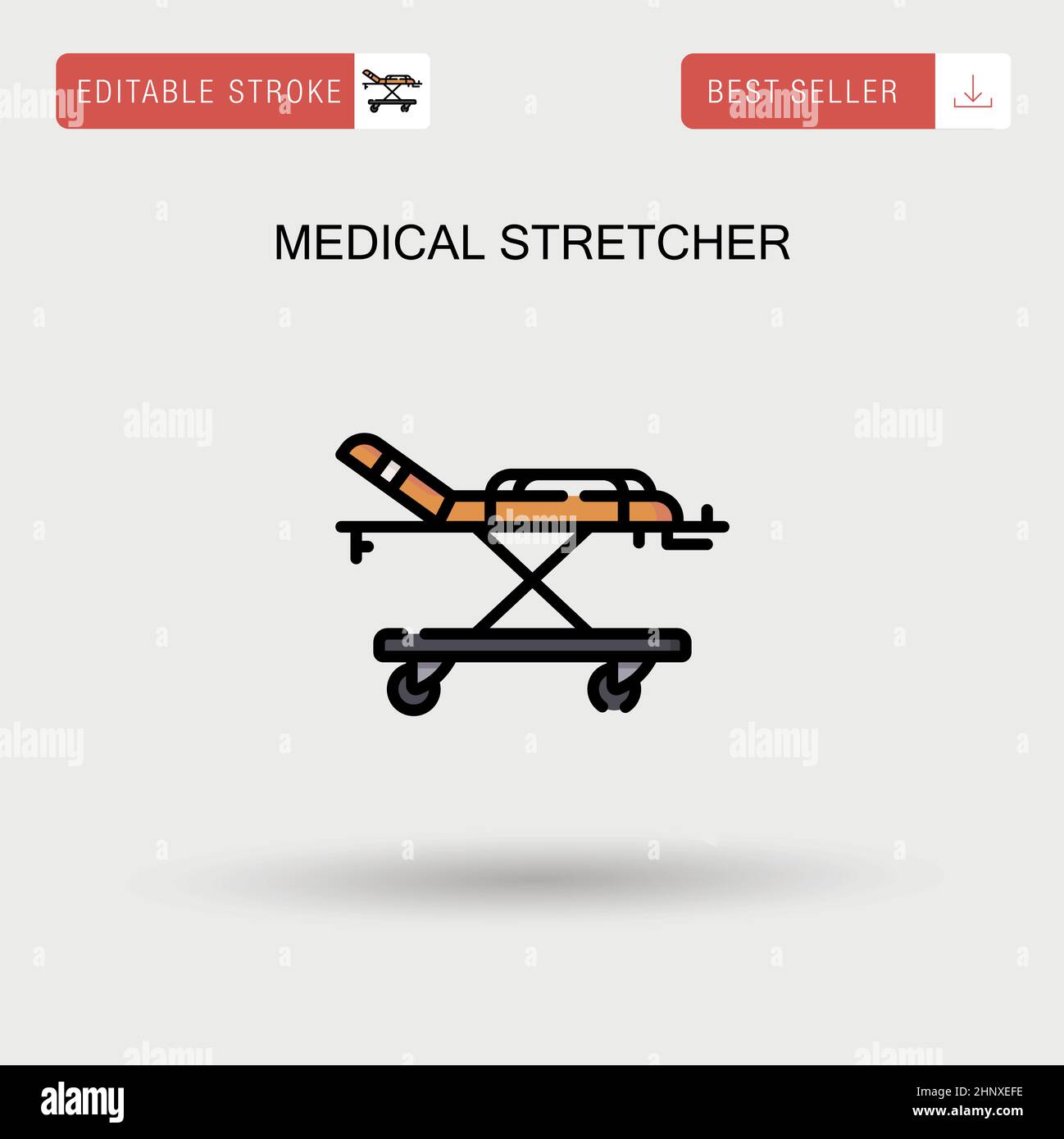 Medical stretcher Simple vector icon Stock Vector Image & Art - Alamy