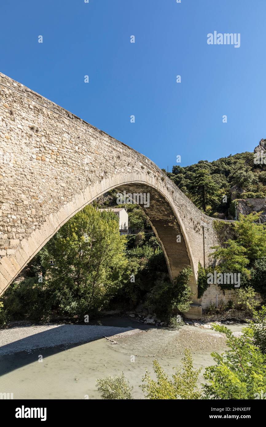 The Nyons Bridge is a medieval bridge over the river Eygues in Nyons in ...