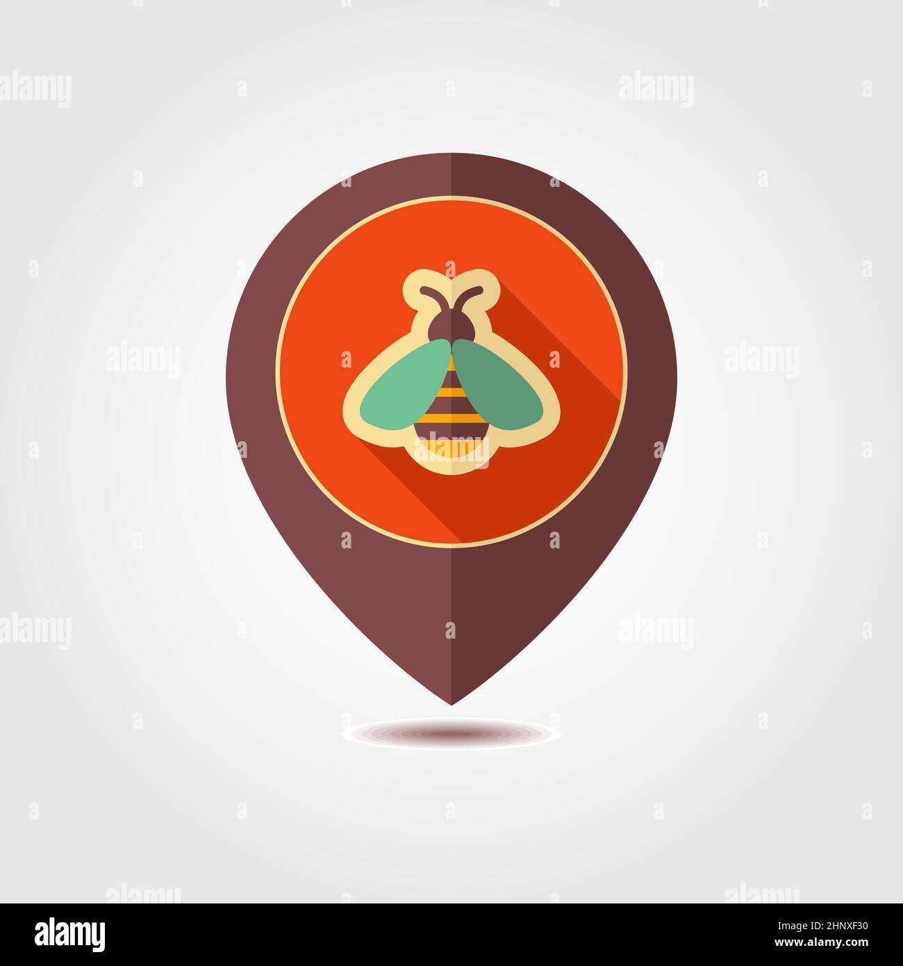 Honey bee pin map icon. Farm animal Map pointer. Map marker. Graph ...