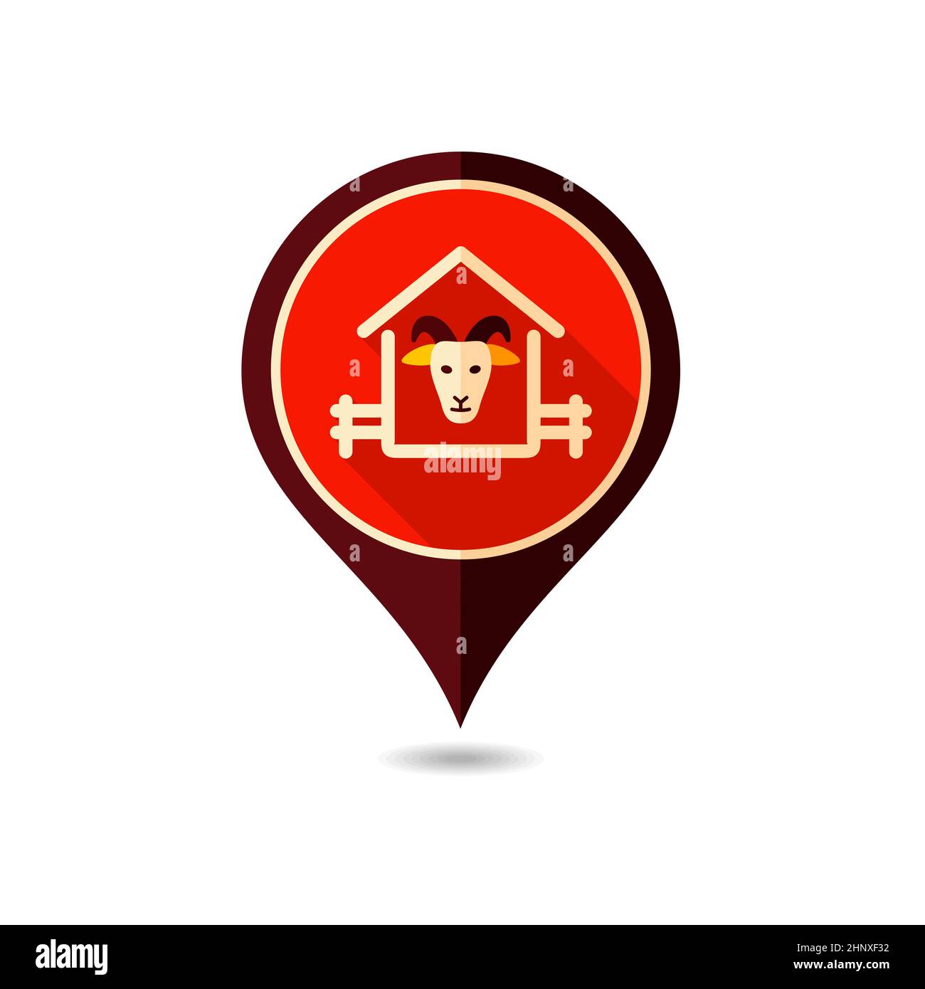 Goat house pin map icon. Farm animal Map pointer. Map marker. Graph ...