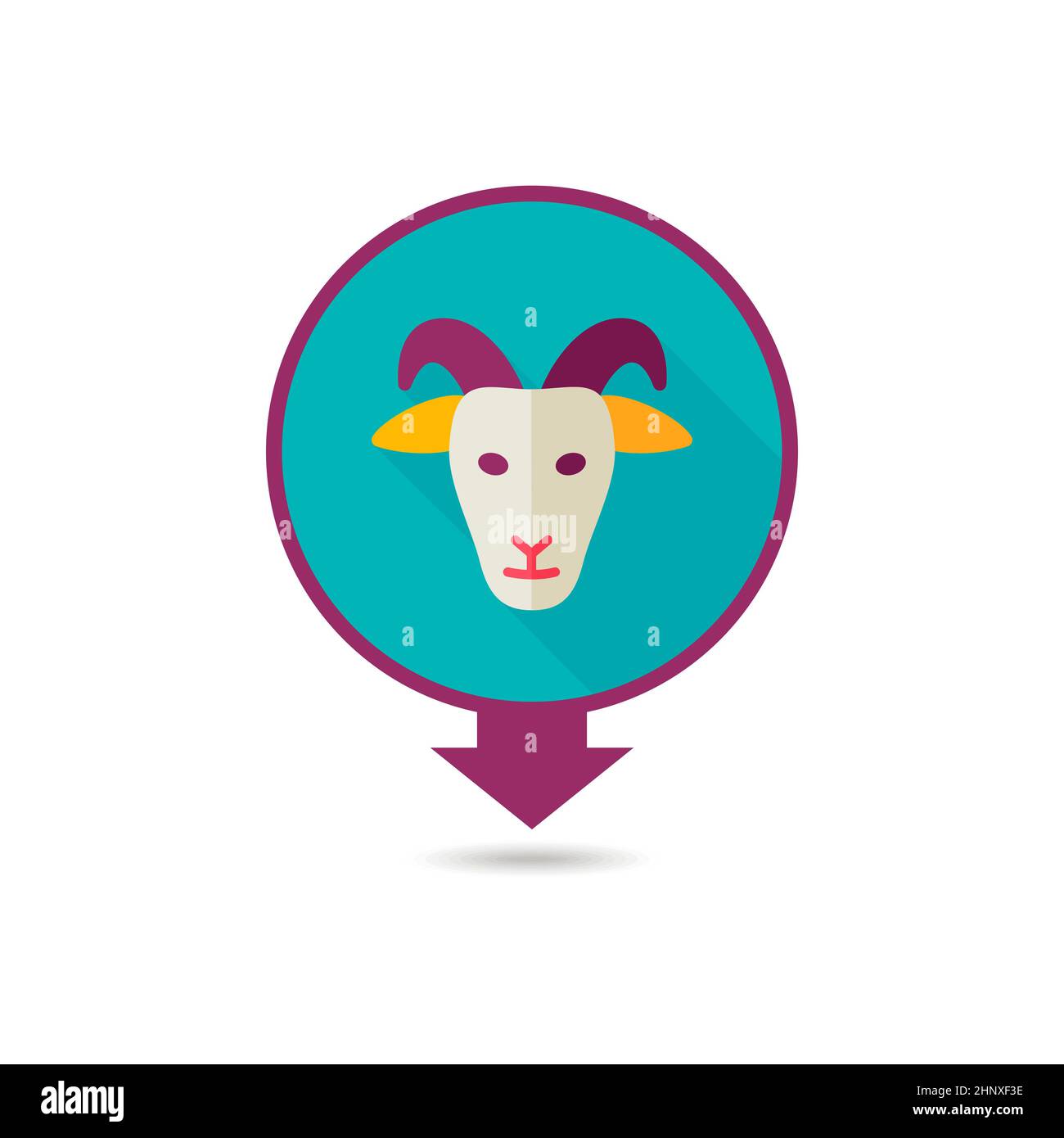 Goat pin map icon. Farm animal Map pointer. Map marker. Graph symbol ...