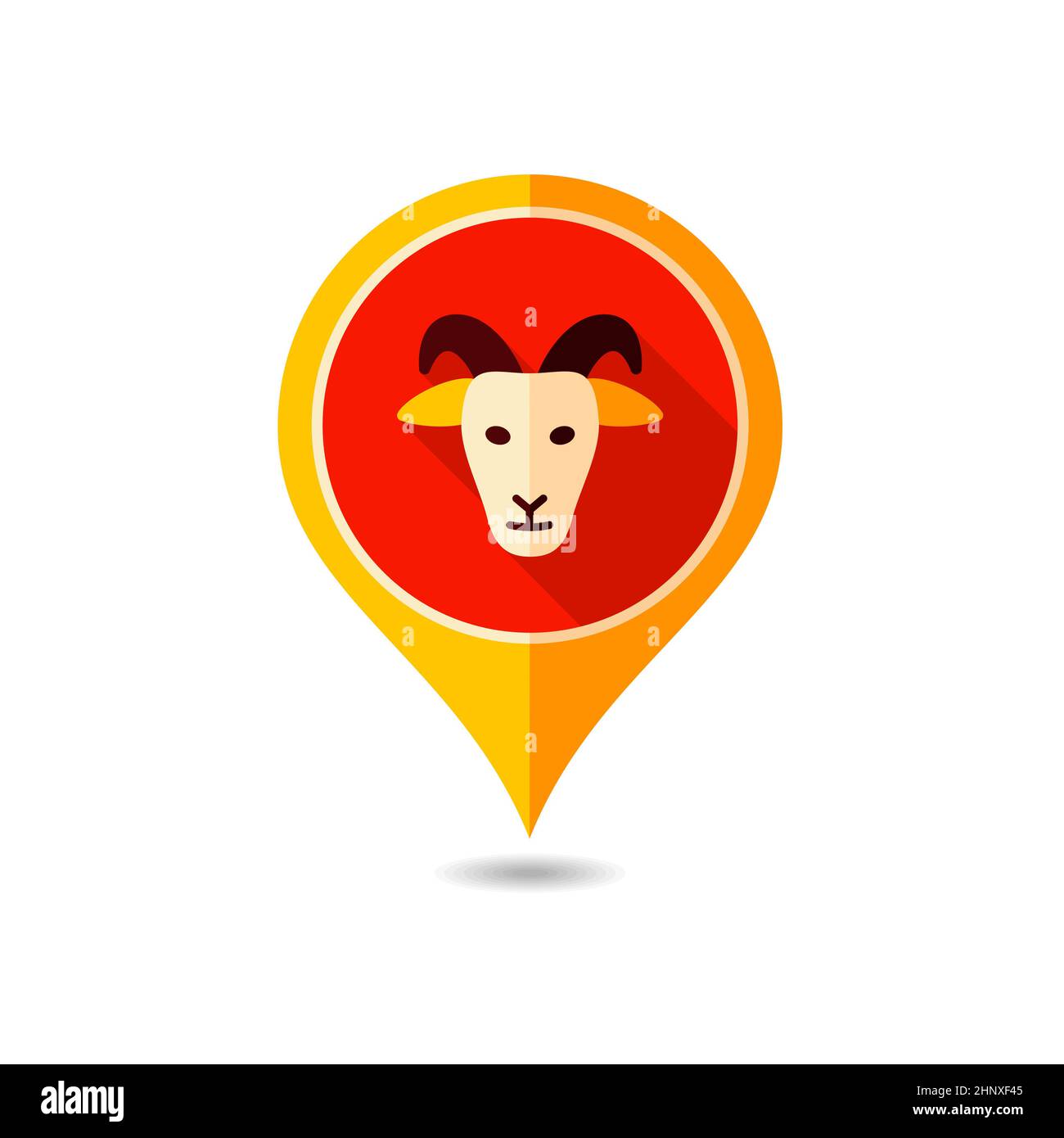 Goat pin map icon. Farm animal Map pointer. Map marker. Graph symbol ...