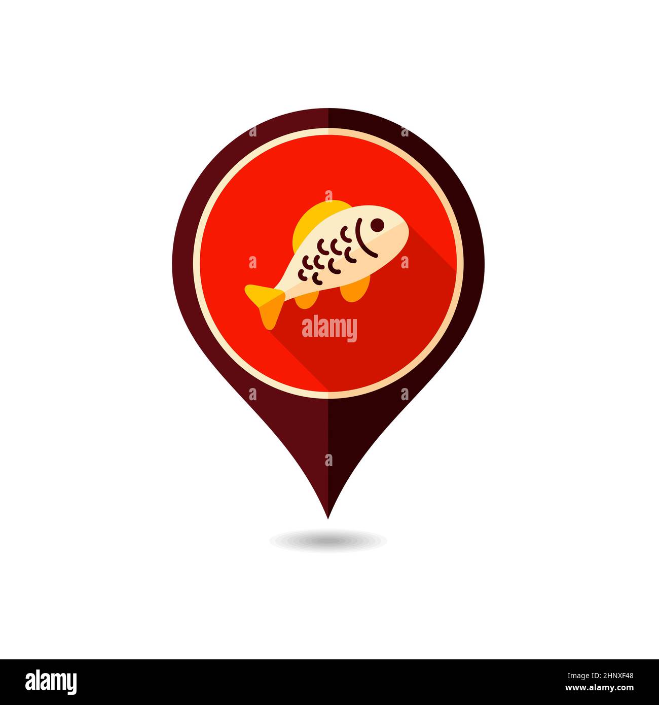 Fish pin map icon. Farm animal Map pointer. Map marker. Graph symbol ...