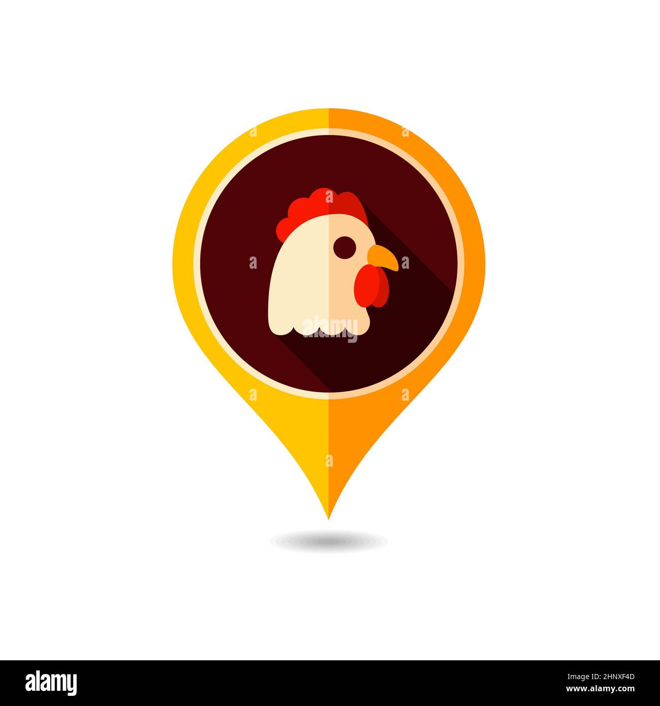 Chicken pin map icon. Farm animal Map pointer. Map marker. Graph symbol ...
