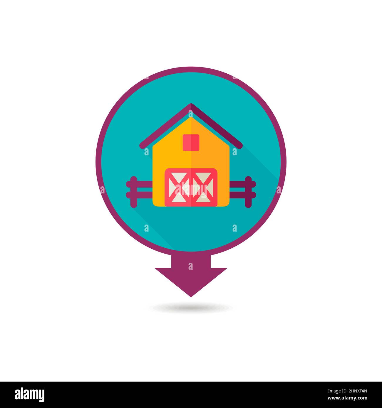 Barn pin map icon. Farm animal Map pointer. Map marker. Graph symbol ...