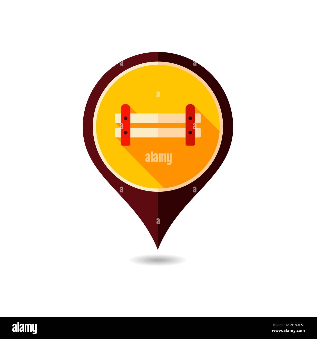 Wooden farm fence from crossed planking pin map icon. Farm animal Map ...