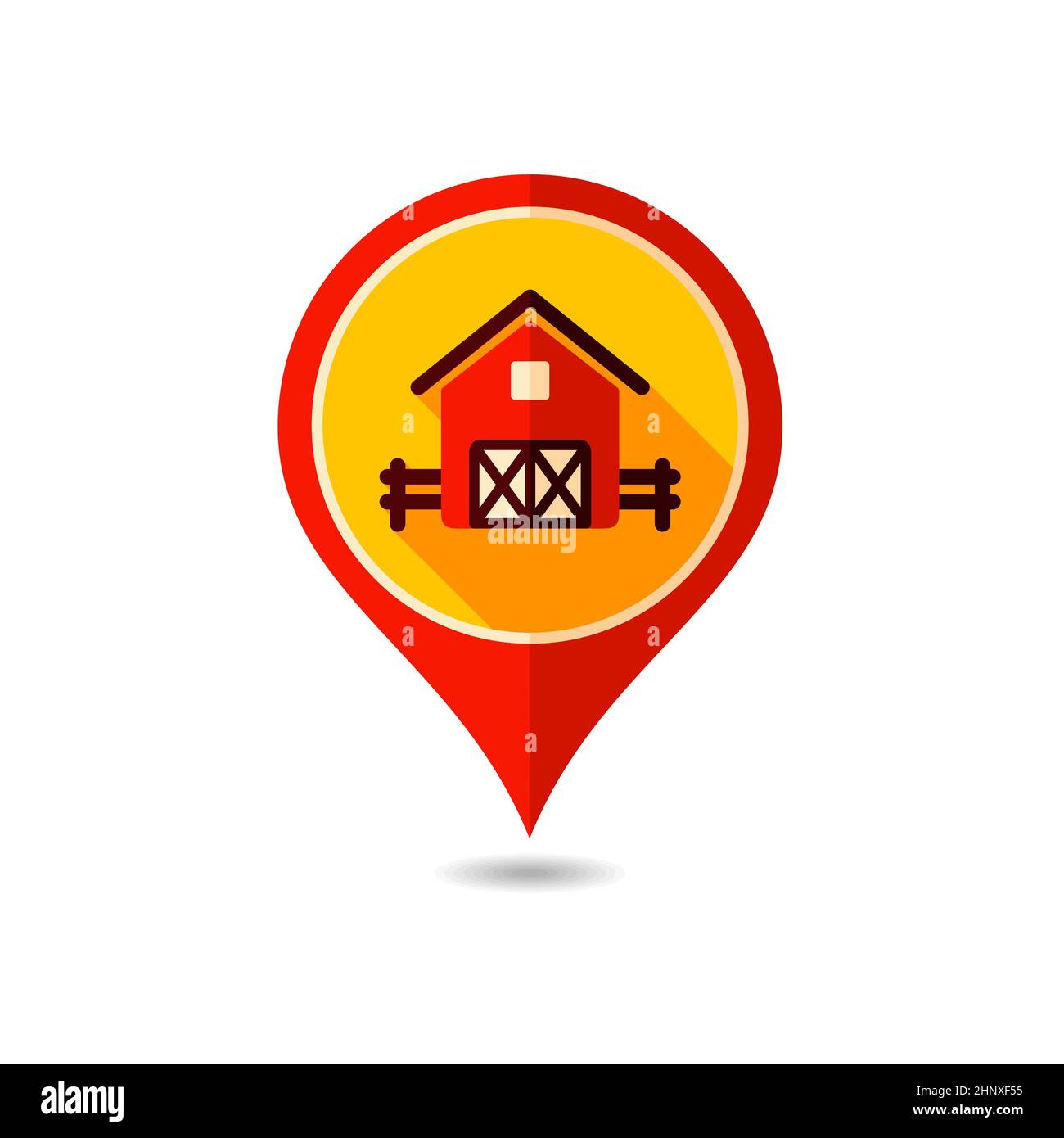 Barn pin map icon. Farm animal Map pointer. Map marker. Graph symbol ...