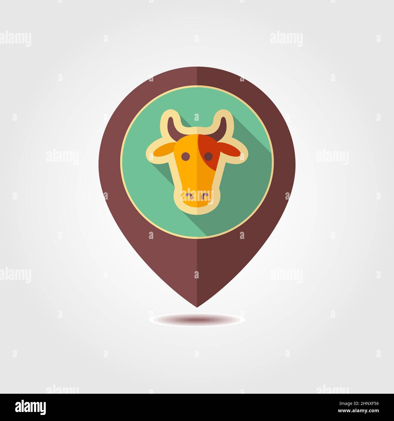 Cow pin map icon. Farm animal Map pointer. Map marker. Graph symbol for ...