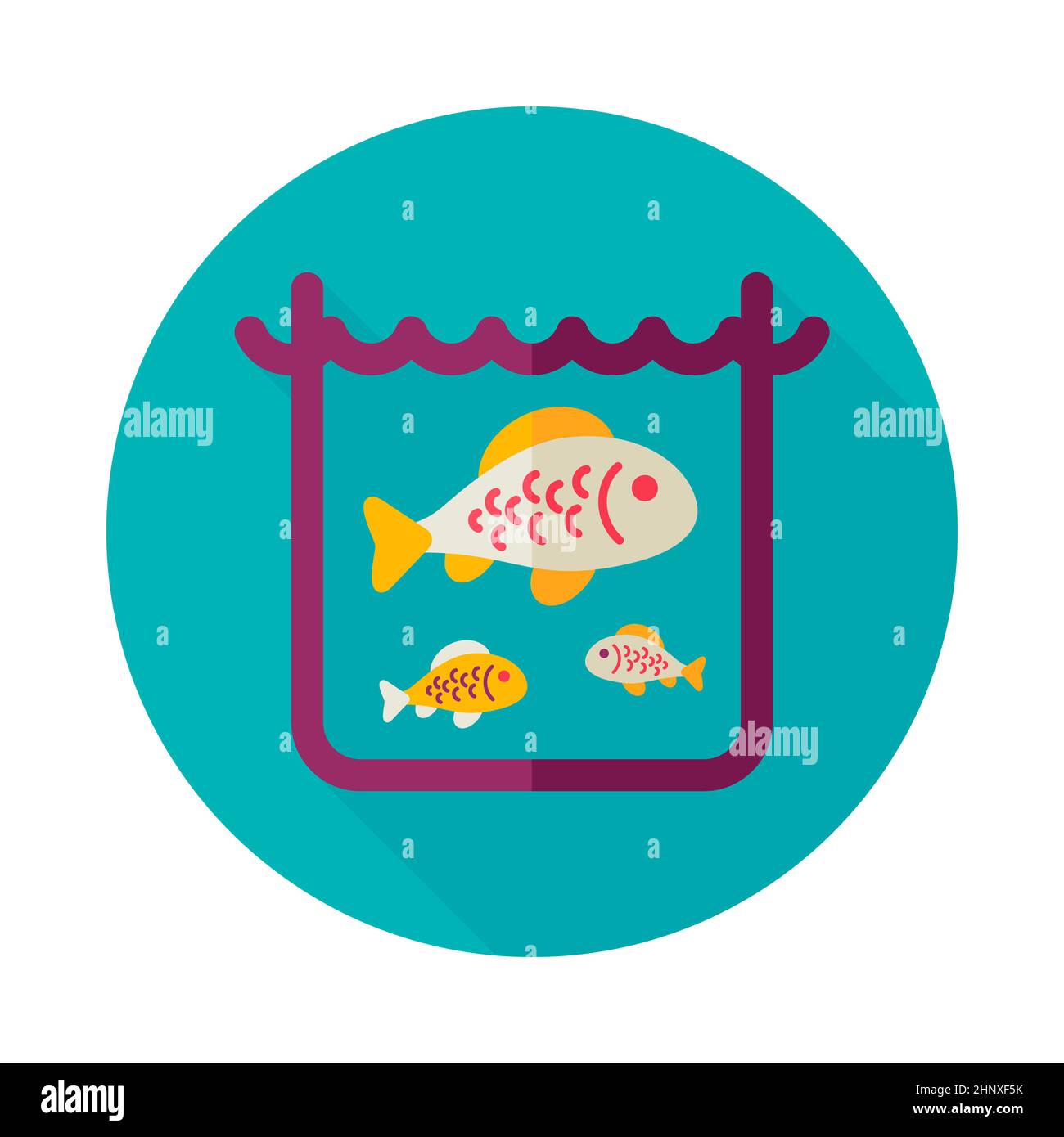 Fish in a pond or aquarium icon. Farm animal sign. Graph symbol for ...