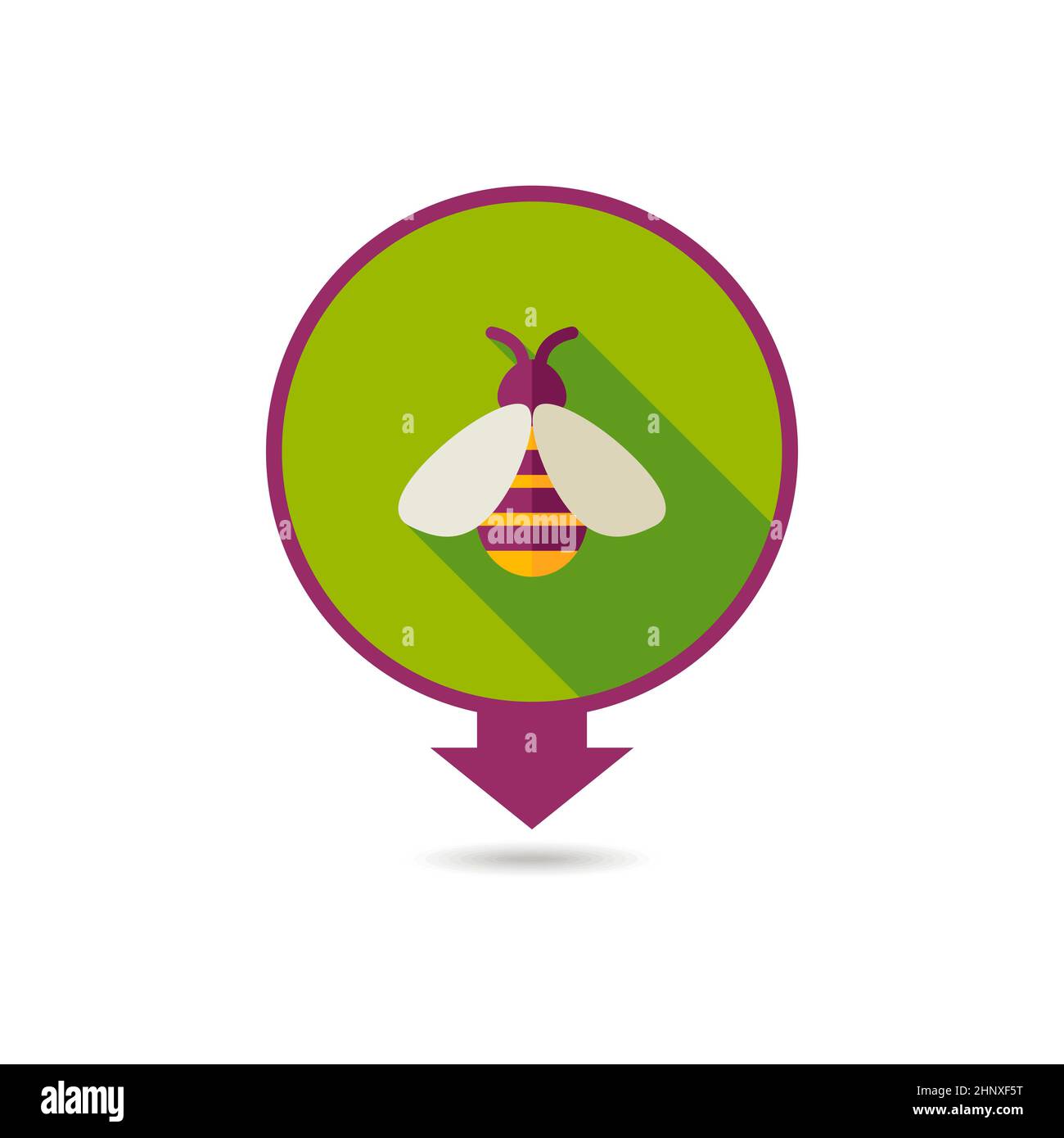 Honey bee pin map icon. Farm animal Map pointer. Map marker. Graph ...
