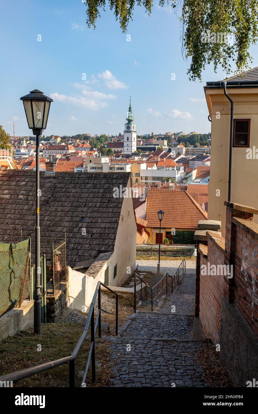 Narrow picturesque street with colorful buildings in historic center in ...