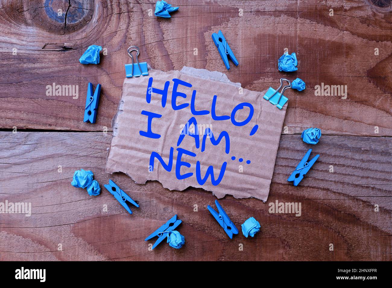 Writing displaying text Hello I Am New, Word for used greeting or begin ...