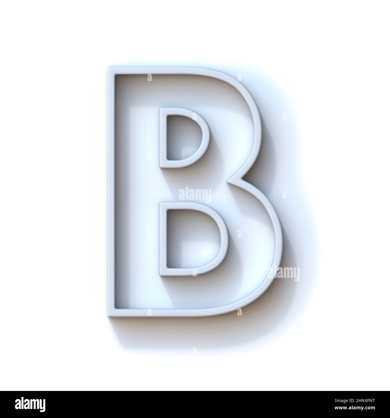 Grey extruded outlined font with shadow Letter B 3D rendering ...