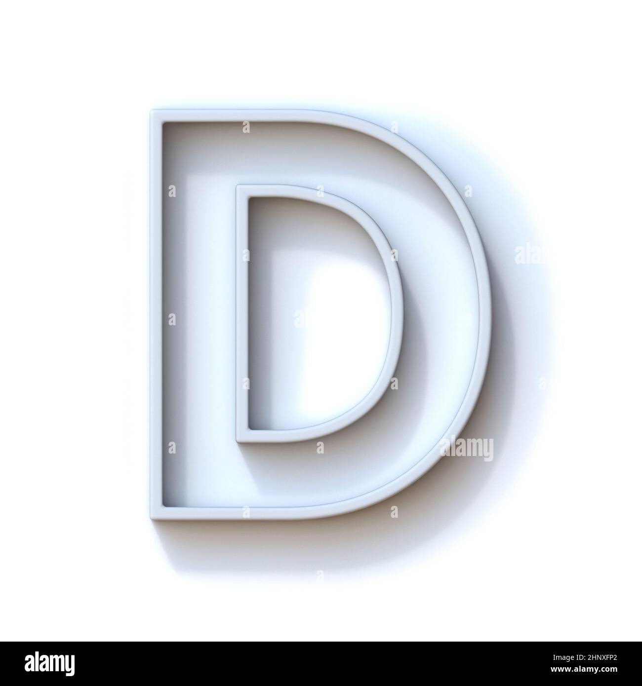 Grey extruded outlined font with shadow Letter D 3D rendering ...