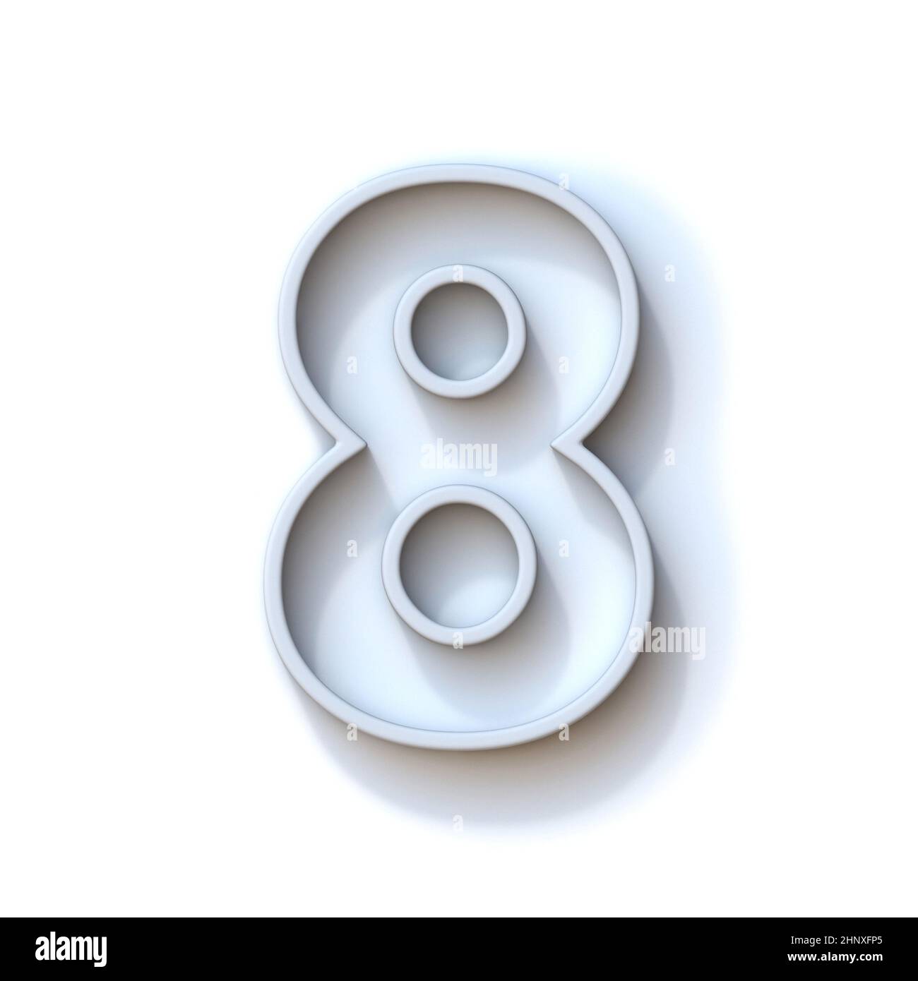 Grey extruded outlined font with shadow Number 8 EIGHT 3D rendering ...
