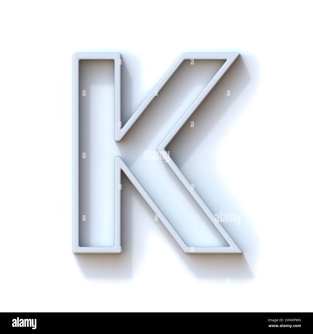 Grey extruded outlined font with shadow Letter K 3D rendering ...