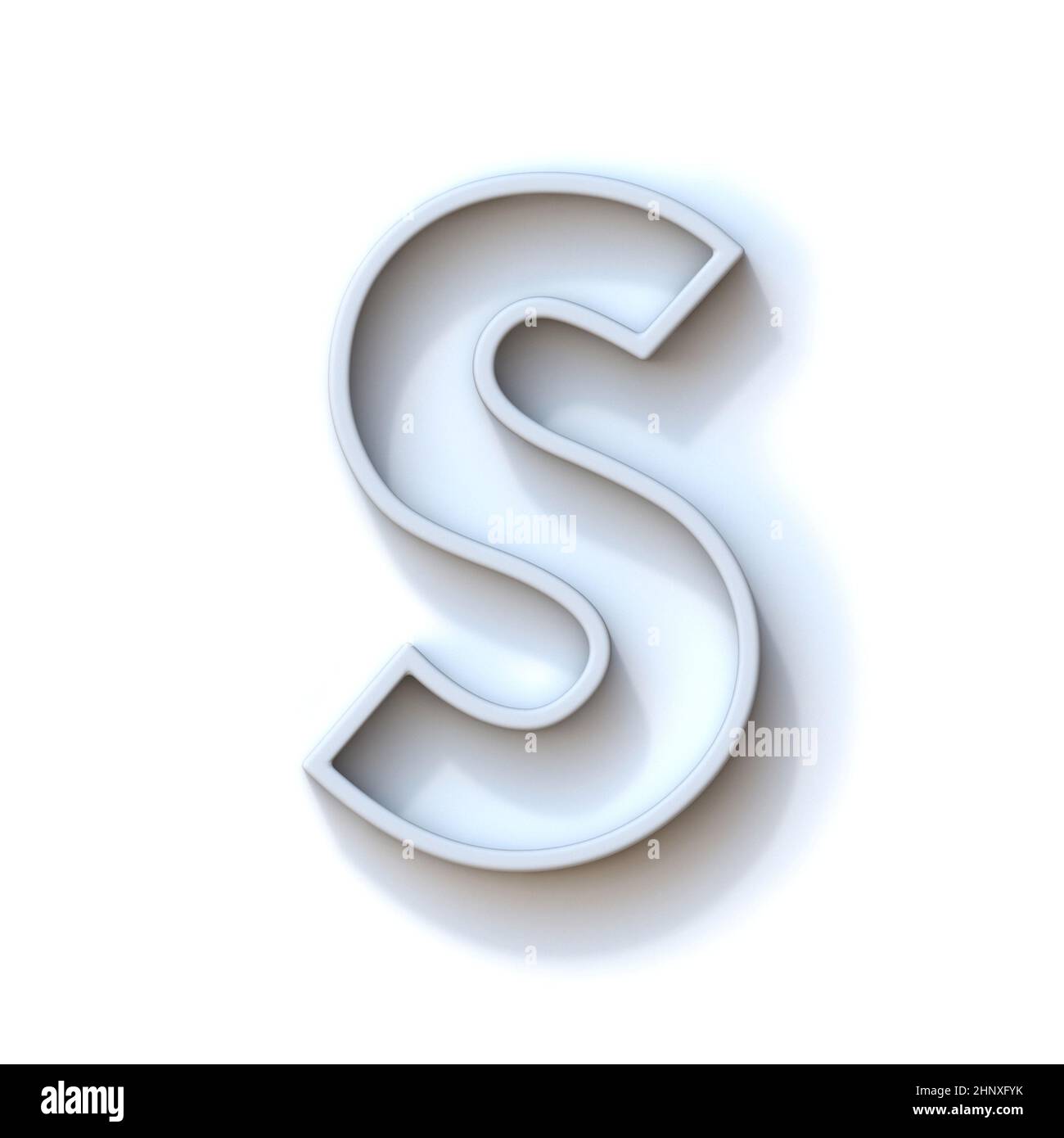 Grey extruded outlined font with shadow Letter S 3D rendering ...