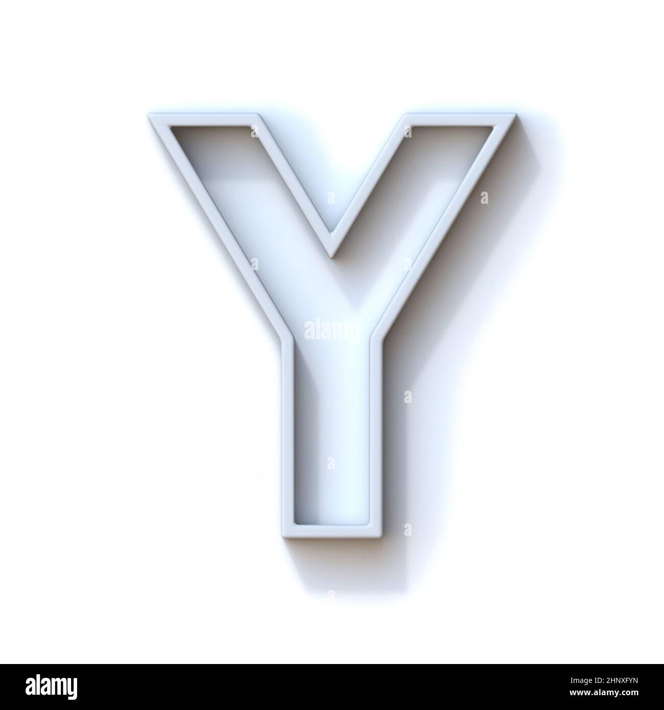 Grey extruded outlined font with shadow Letter Y 3D rendering ...