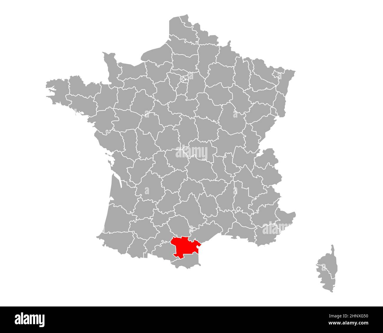 Map of Aude in France Stock Photo - Alamy