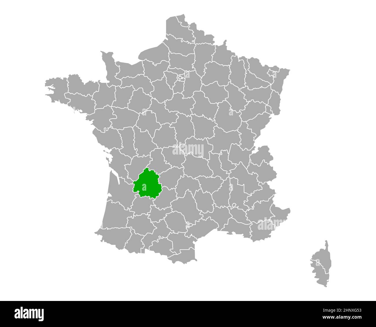 Map of Dordogne in France Stock Photo - Alamy