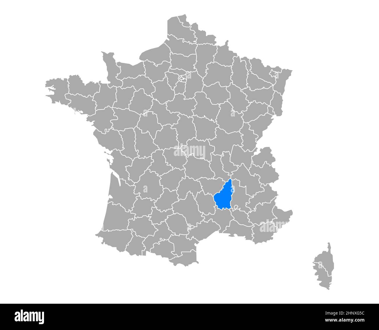 Map of Ardeche in France Stock Photo - Alamy