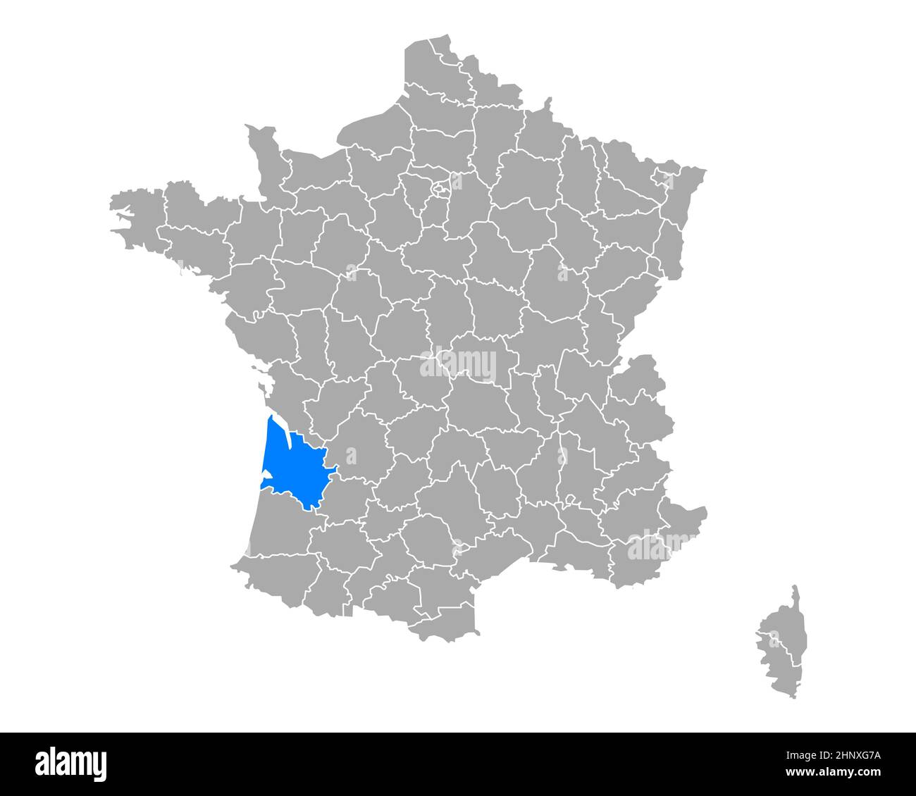Map of Gironde in France Stock Photo - Alamy