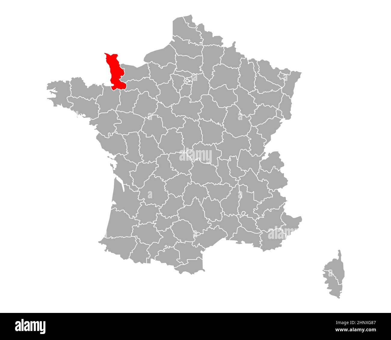 Map of Manche in France Stock Photo - Alamy
