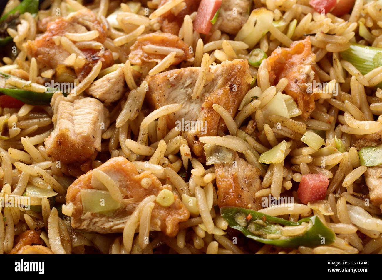 texture of chicken fried rice Stock Photo - Alamy