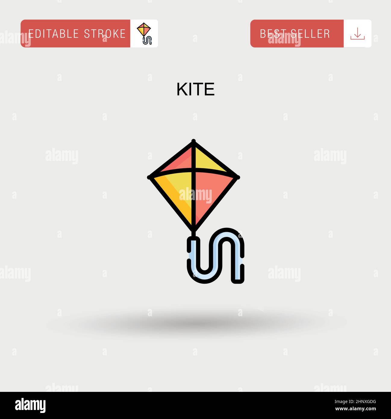 Kite Simple vector icon Stock Vector Image & Art - Alamy