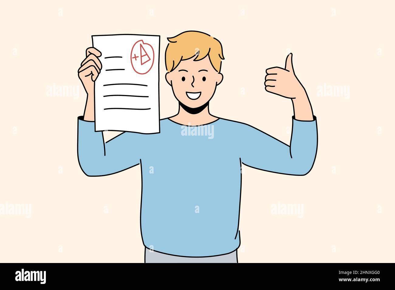 Success in education and learning concept. Smiling boy schoolboy pupil ...