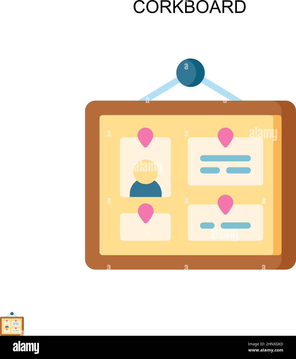 Corkboard Simple vector icon. Illustration symbol design template for ...