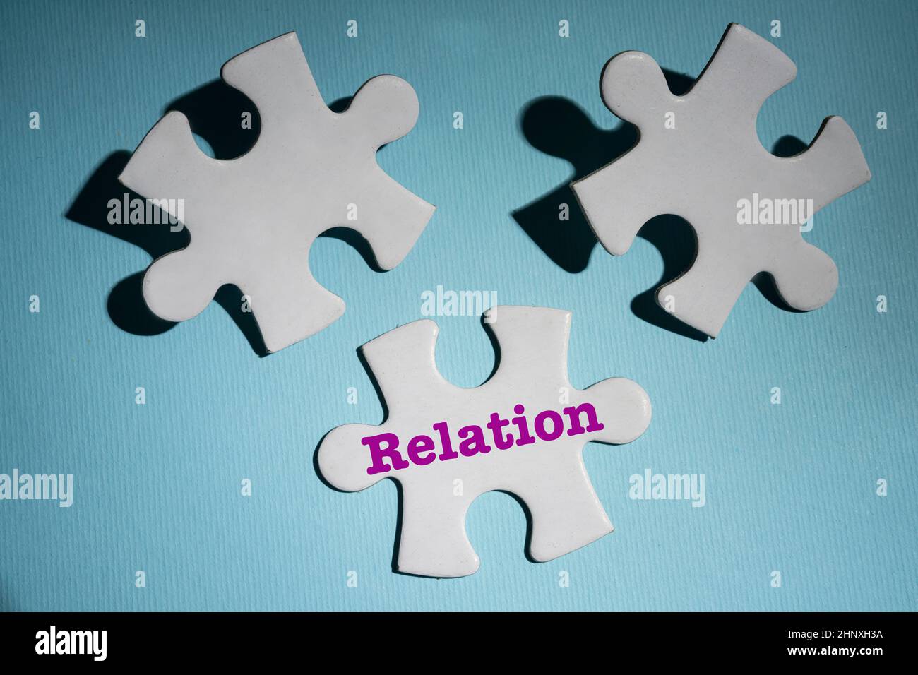 the concept of relation between puzzle pieces Stock Photo - Alamy