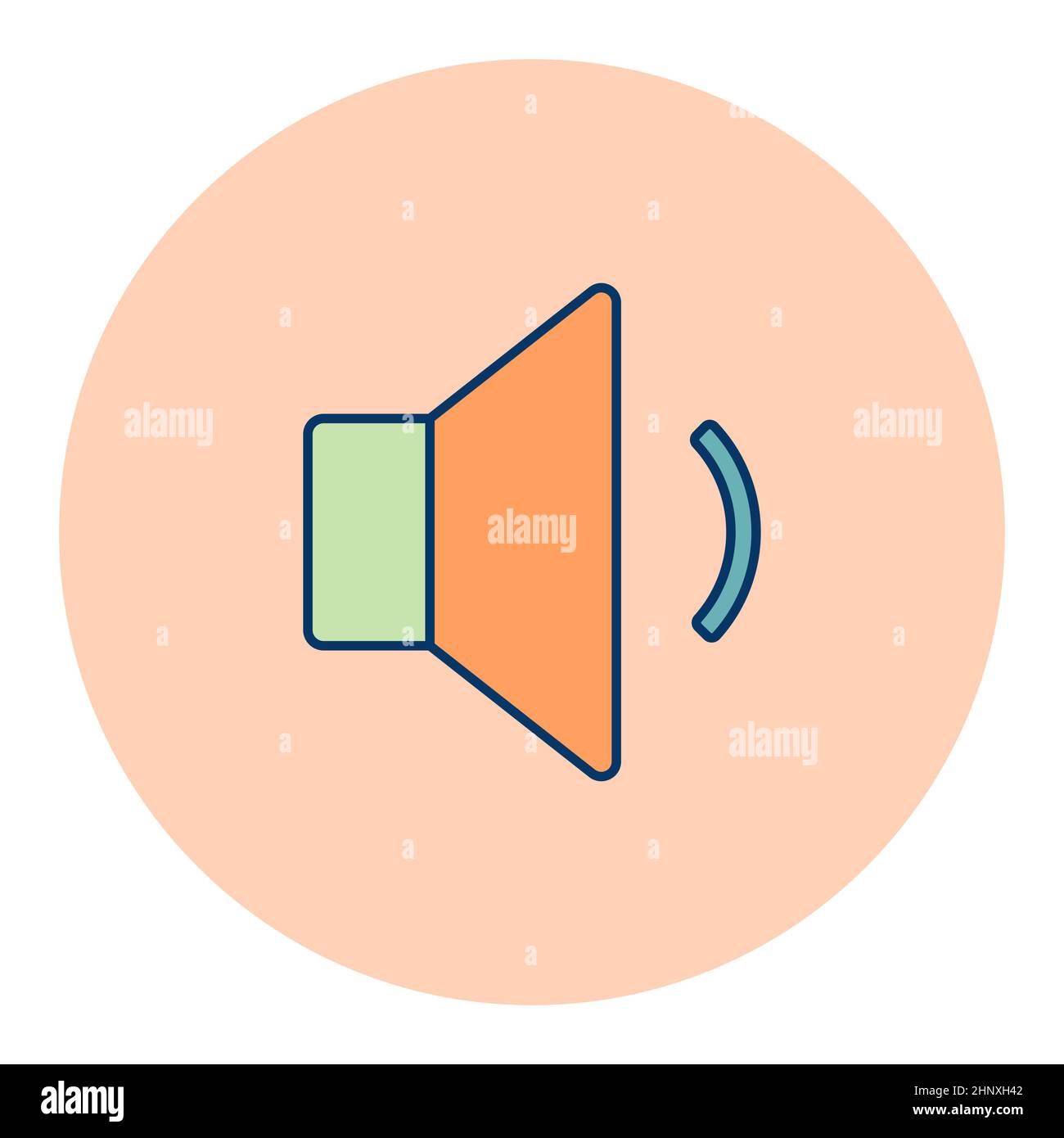 Minimum volume sound music color vector flat icon. Graph symbol for ...