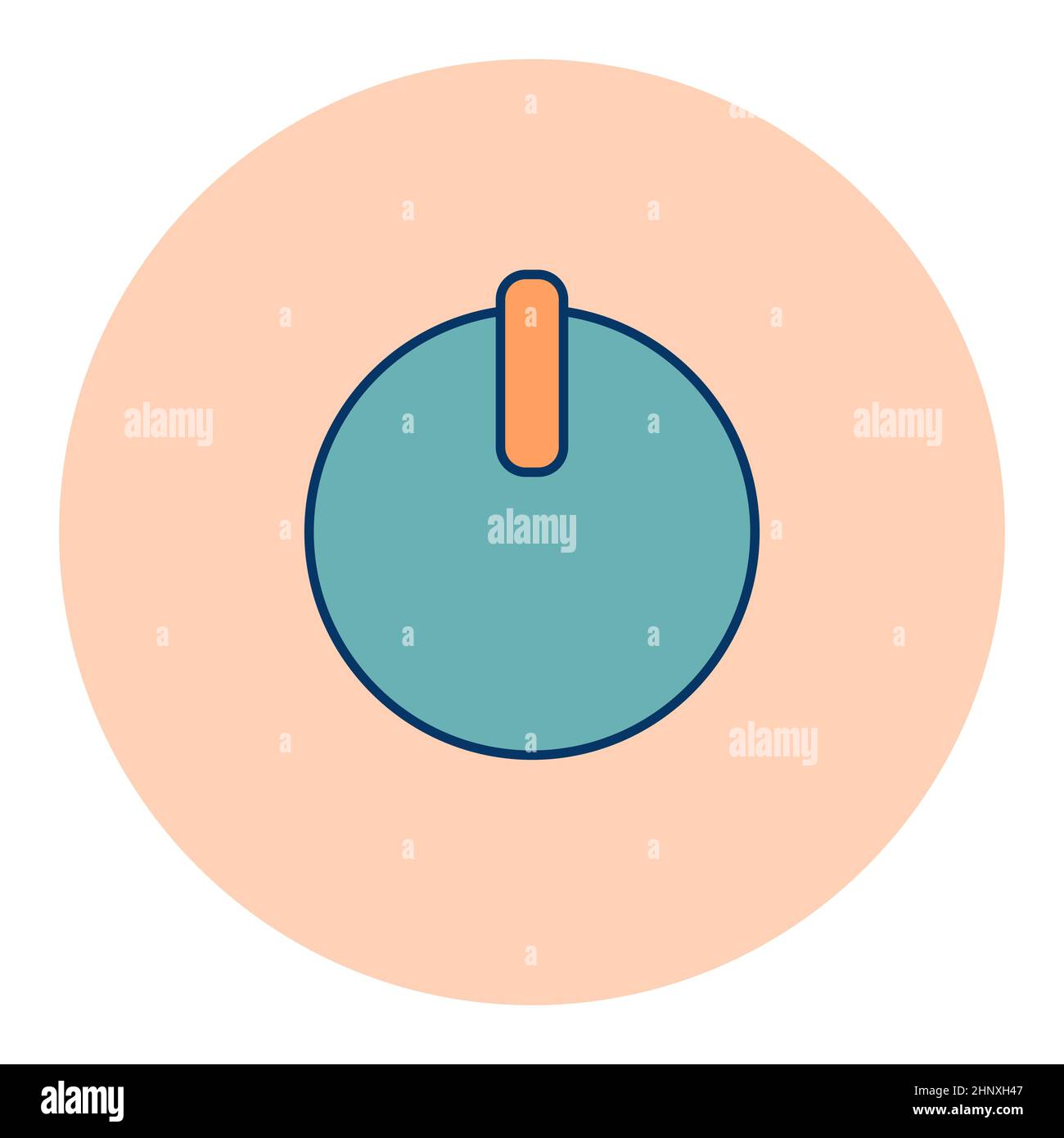 Power button color vector flat icon. Graph symbol for music and sound ...