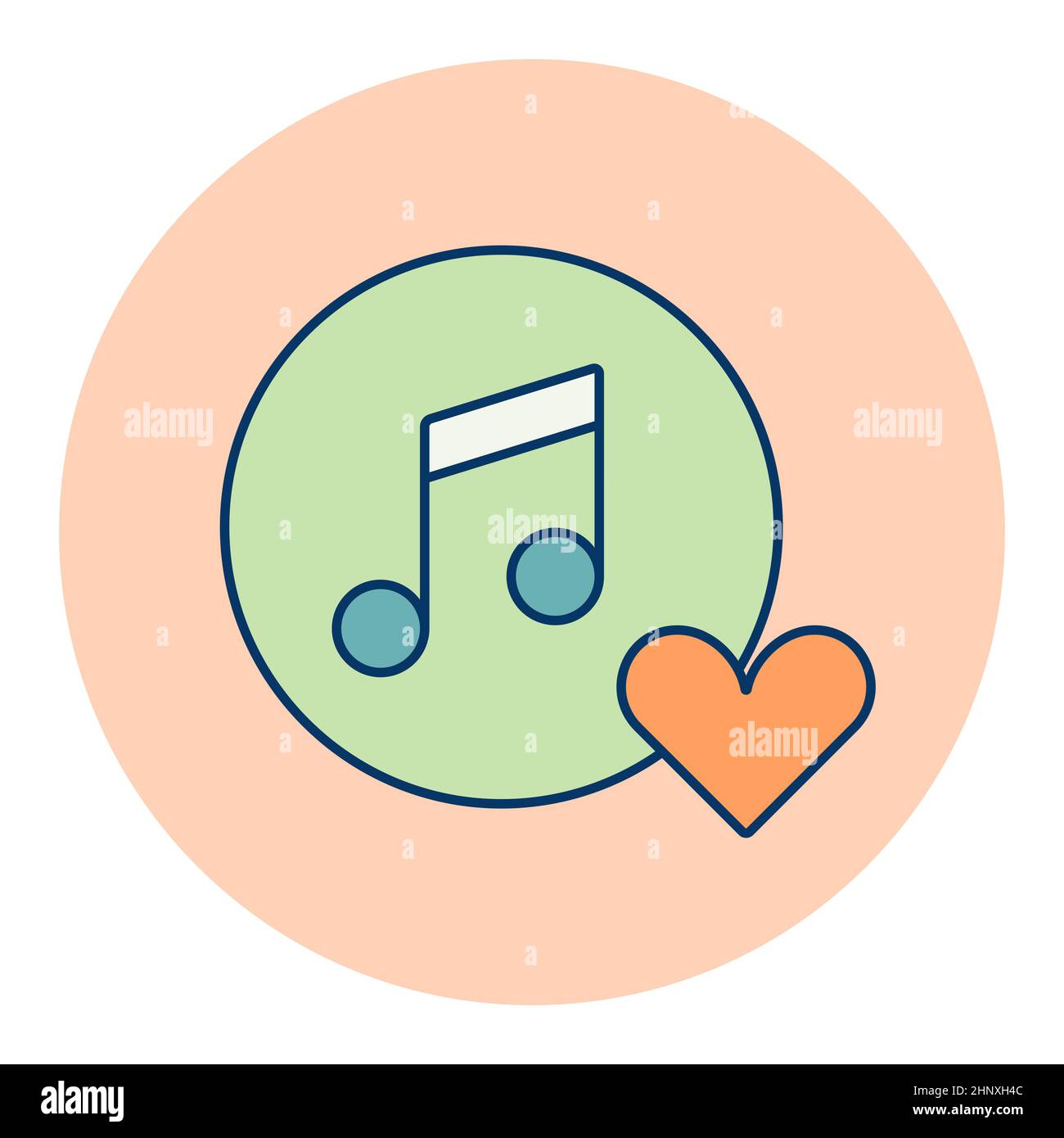 Musical note color icon and favorite, like, love, care symbol. Like ...