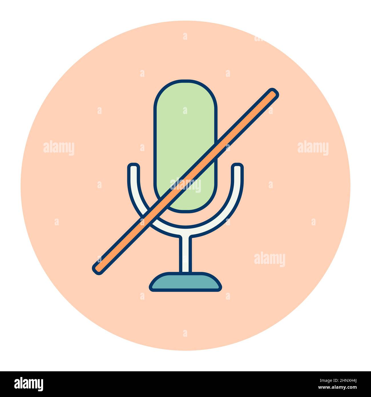 Microphone, mic mute color vector icon. Music sign. Graph symbol for ...
