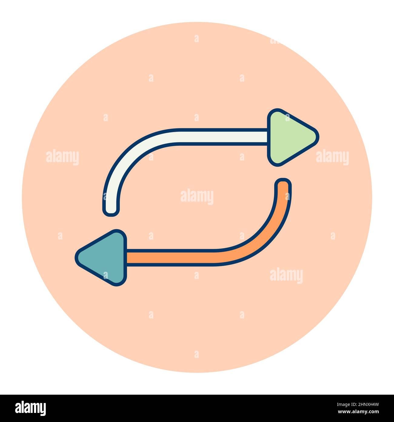 Repeat button color vector flat icon. Music sign. Graph symbol for ...