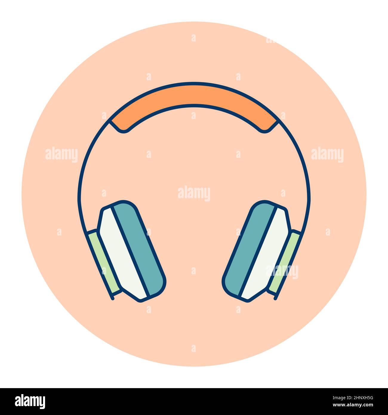 Over-ear headphones vector icon. Graph symbol for music and sound web ...