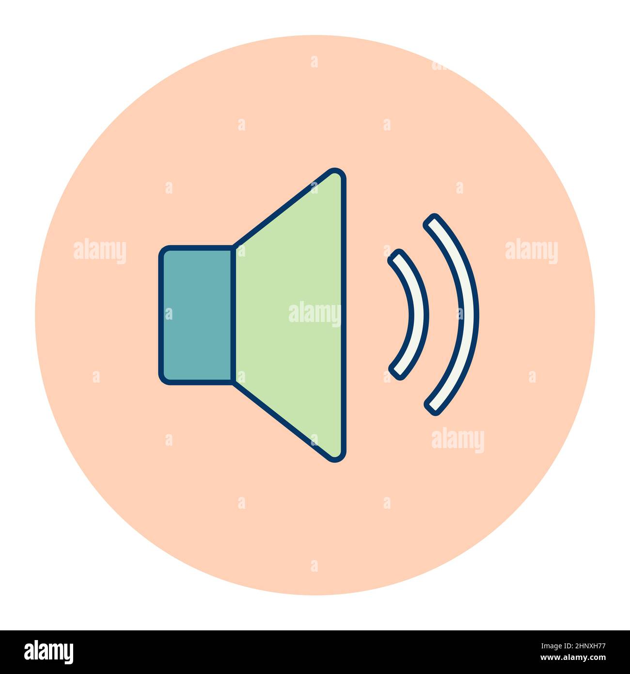 Medium volume sound music color vector flat icon. Graph symbol for ...