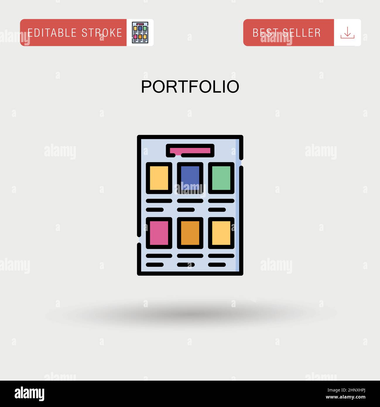 Portfolio Simple vector icon Stock Vector Image & Art - Alamy